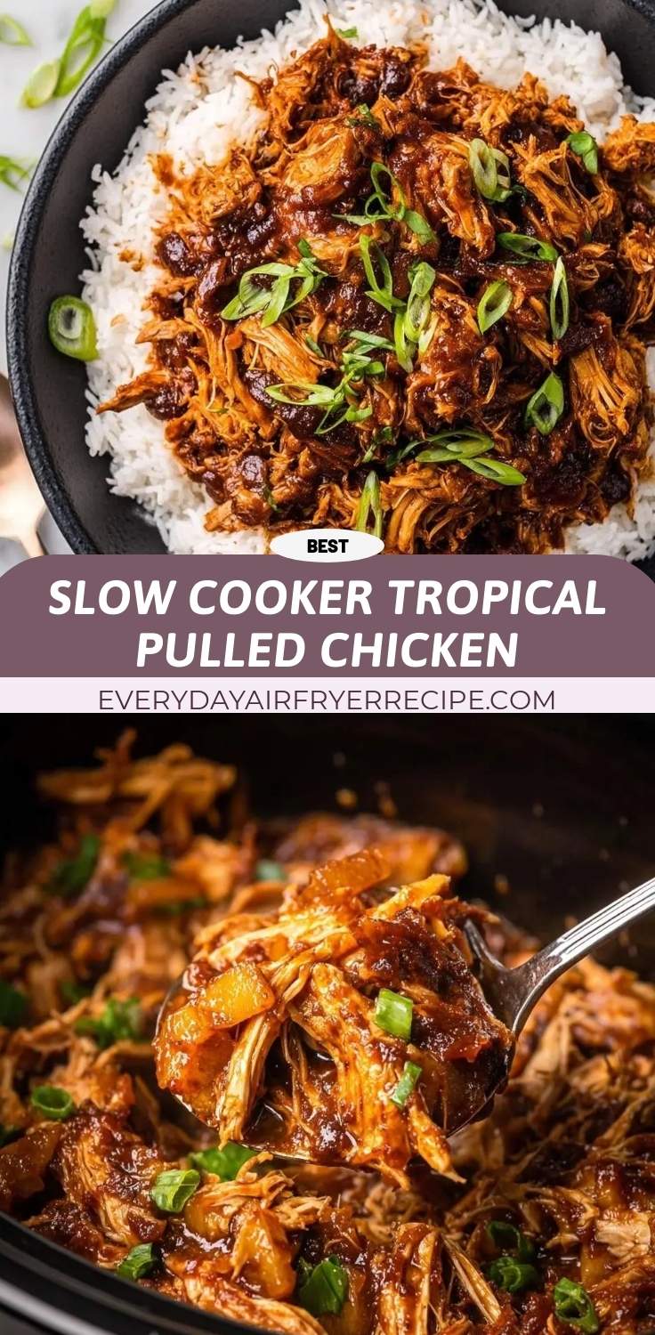 Slow Cooker Tropical Pulled Chicken