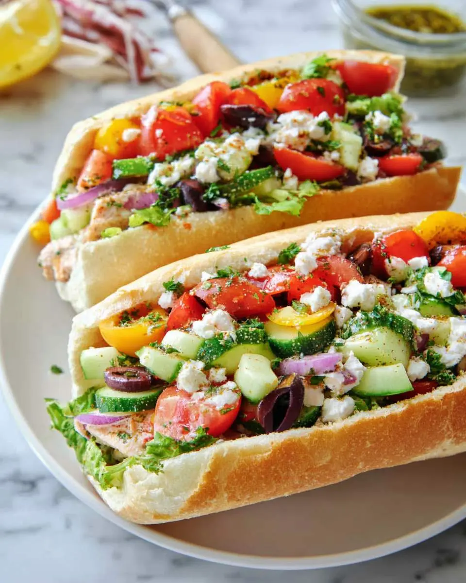 Greek salad sandwich recipeses