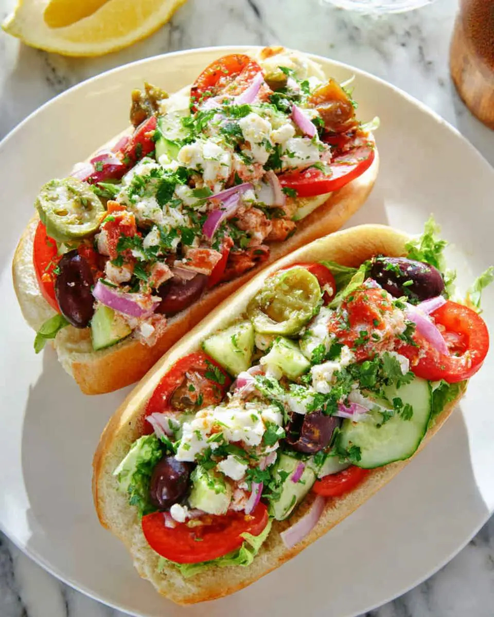Greek salad sandwich recipeses