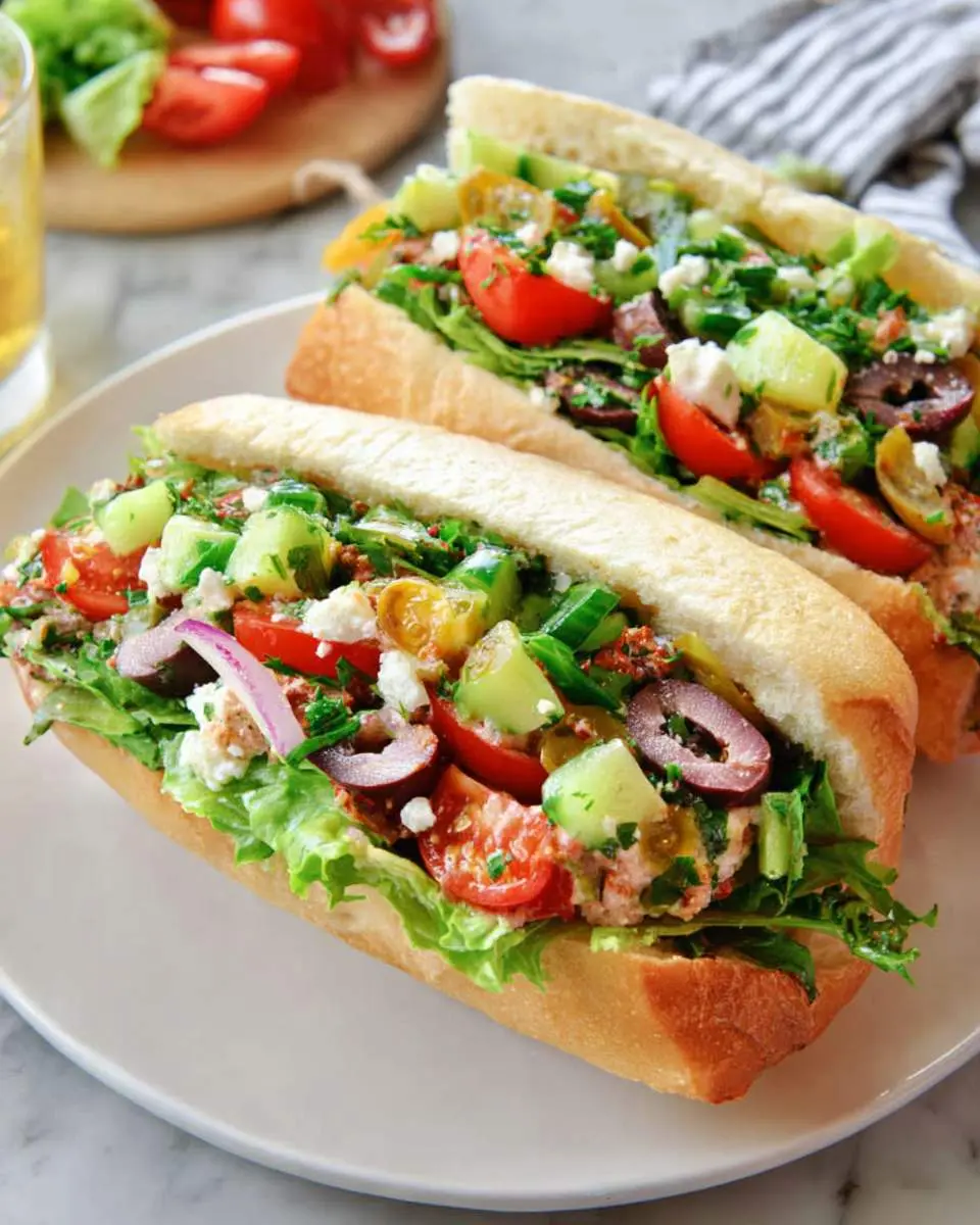 Greek salad sandwich recipeses