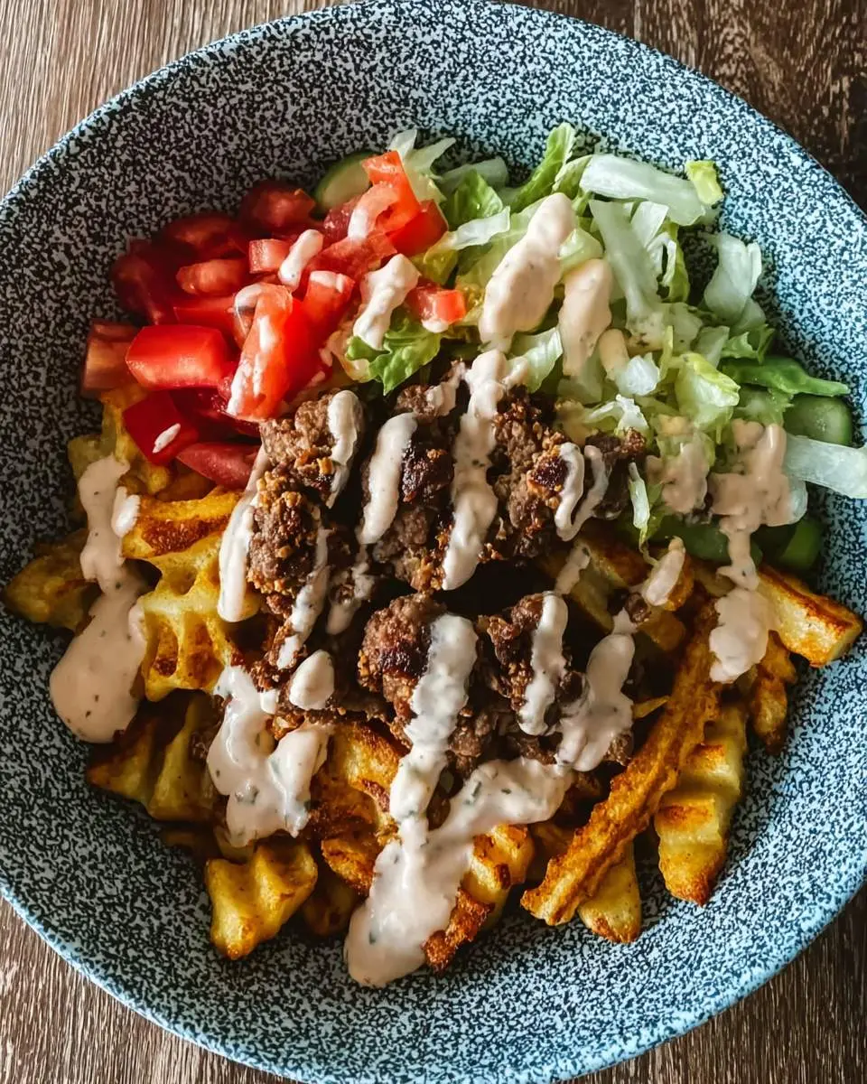 Burger Bowls with House Sauce and Ranch Fries