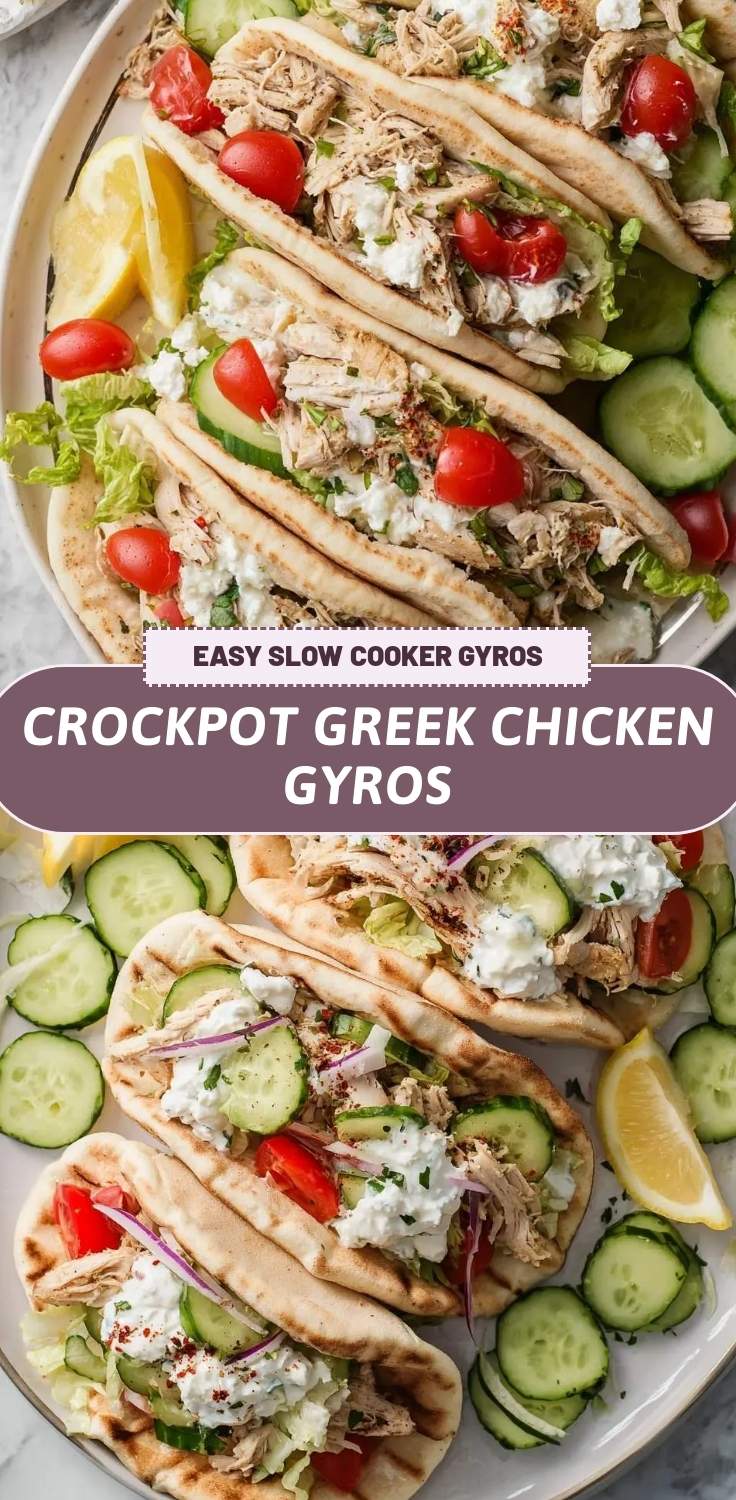 Crockpot Greek Chicken Gyros