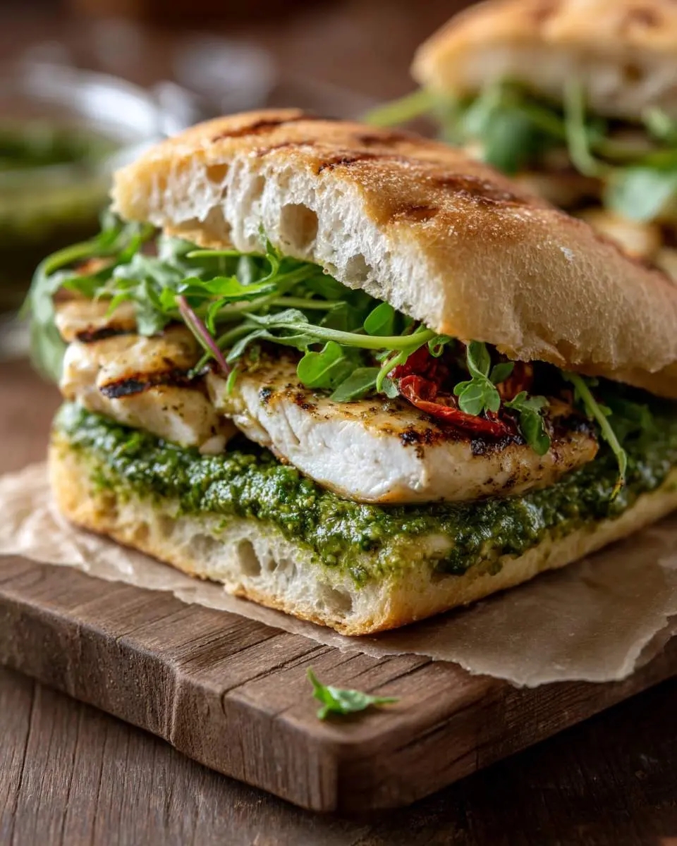 Grilled Chicken Pesto Sandwich