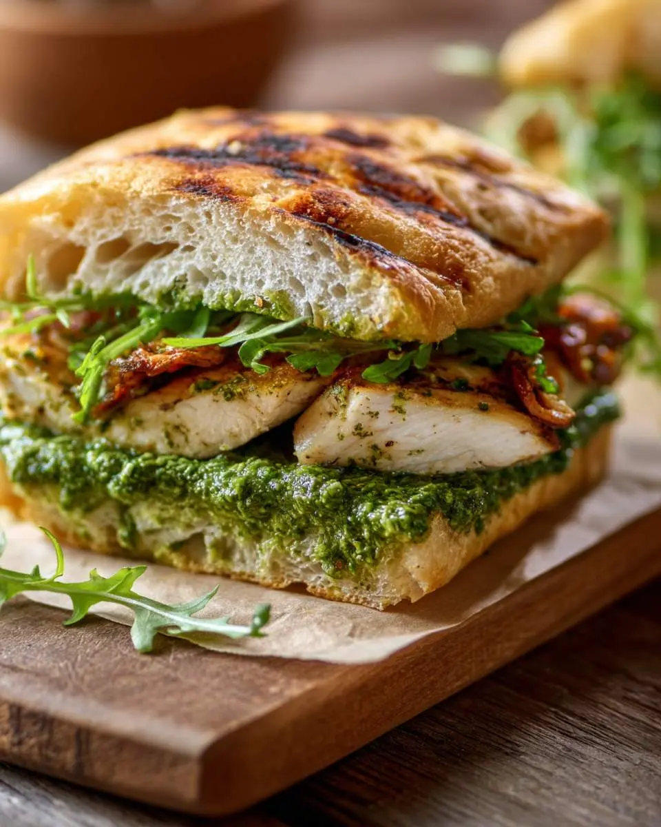 Grilled Chicken Pesto Sandwich