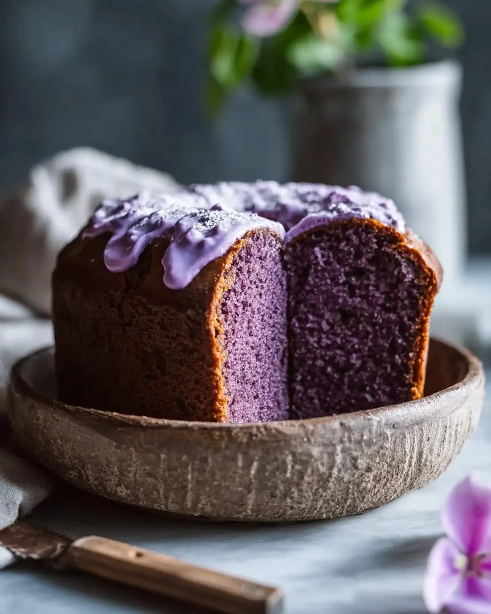 Ube pound cake